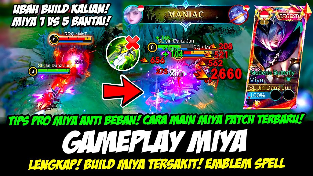 TIPS PRO MIYA TERBARU + CARA MAIN MIYA SEASON 34 BUILD MIYA TERSAKIT ...
