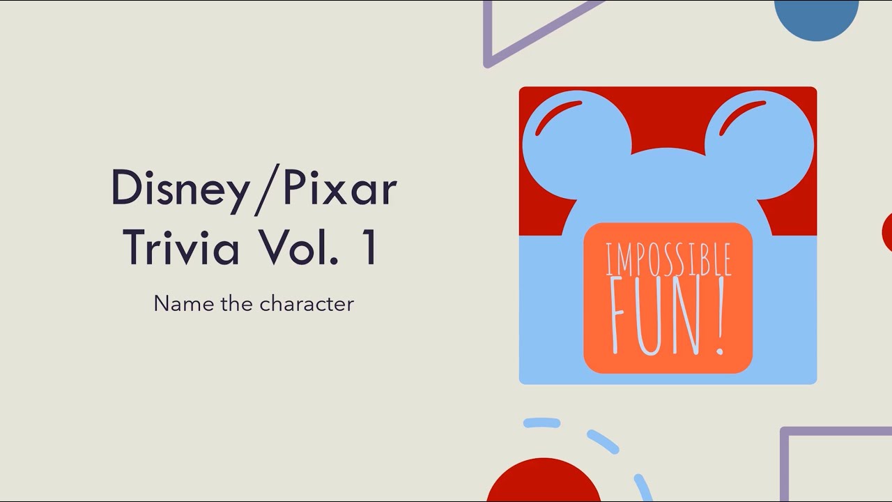 Disney & Pixar Movie Trivia - Volume 1 - YouTube