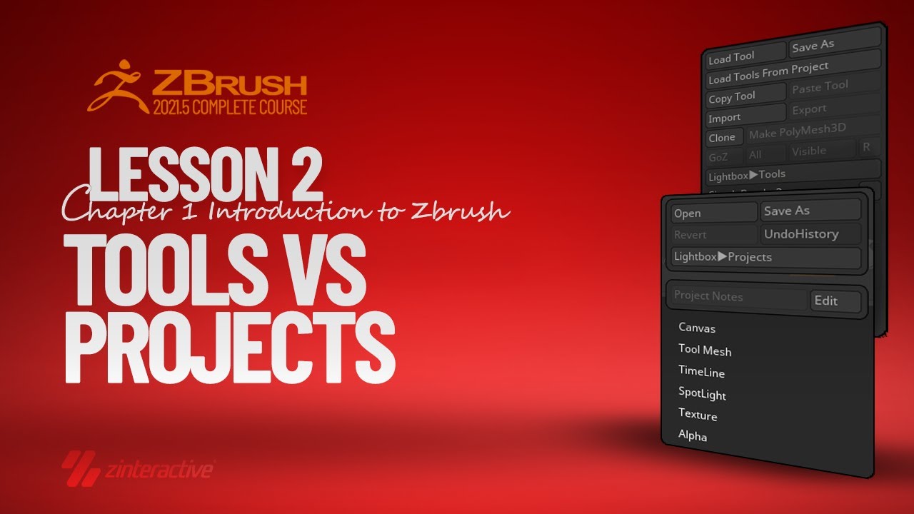 Tools VS Projects | Lesson 2 | Chapter 1 | Zbrush 2021.5 Essentials ...