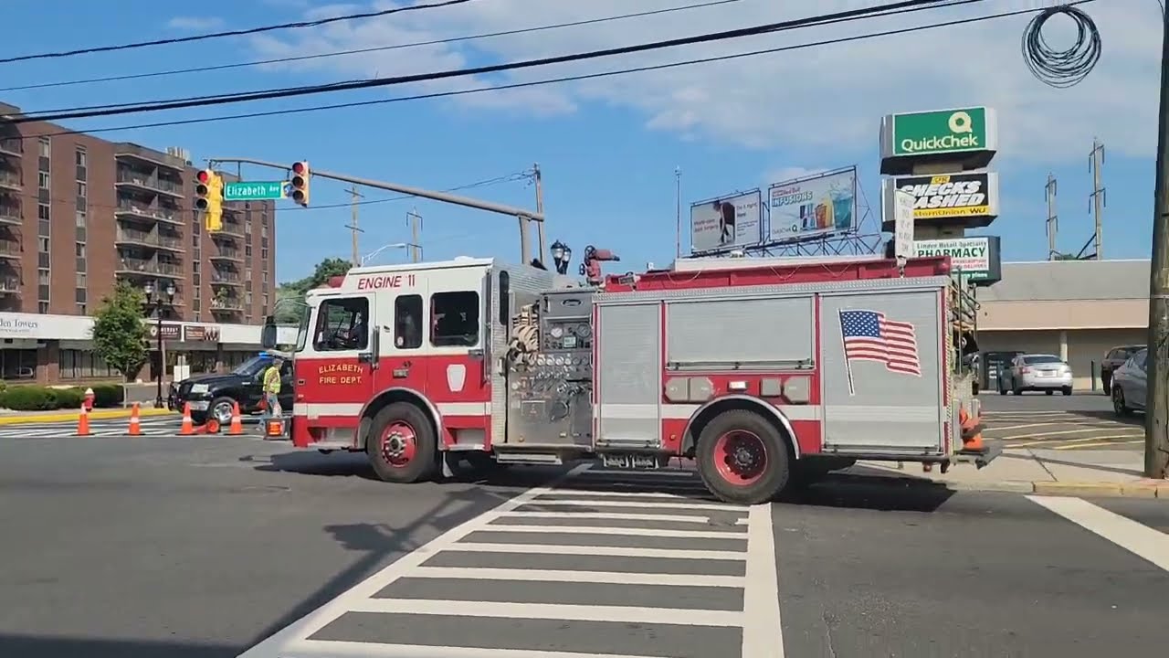 Elizabeth Nj Fire Department Engine 11 Responding 6-28-22 - YouTube