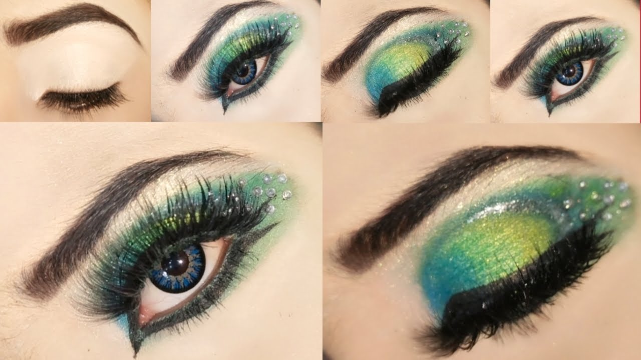 stone eyes makeup/colourful eyes makeup/peacock eye makeup /fyp/by Rani ...