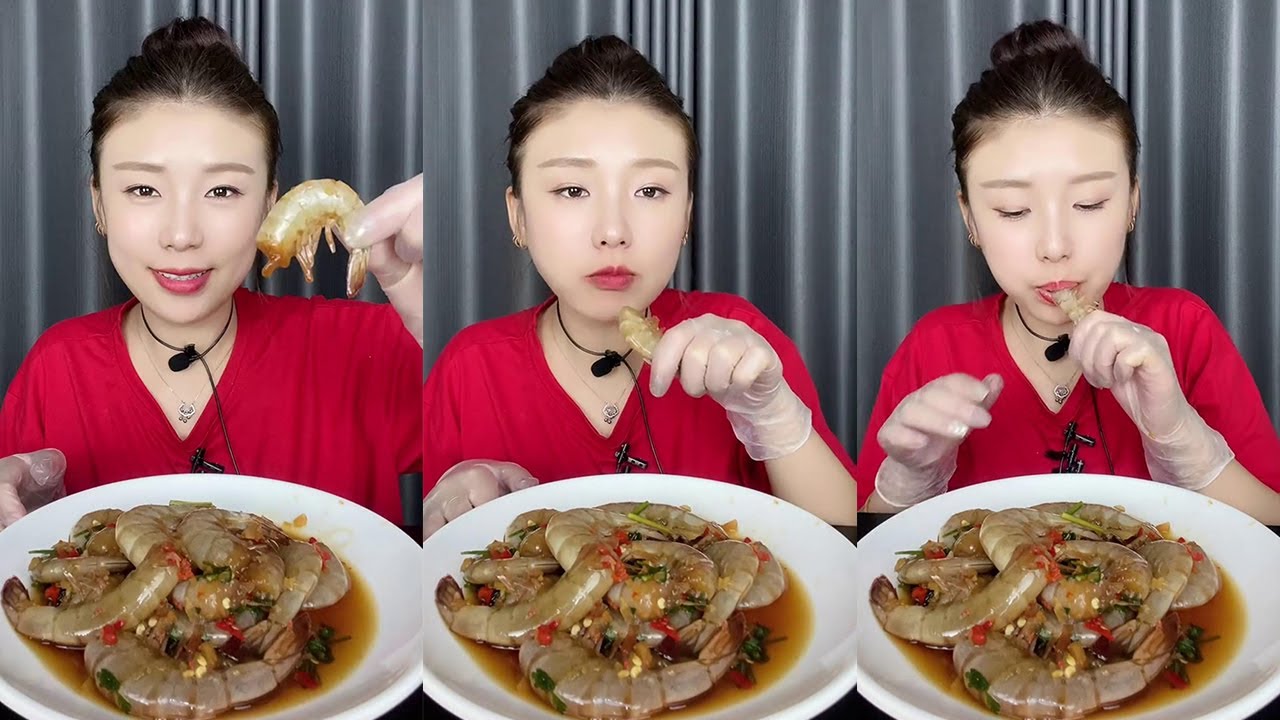 【XueYan Mukbang】Gongcai headless shrimp🦐🦐#Seafood#sashimi#gourmet#asmr#mukbang - YouTube