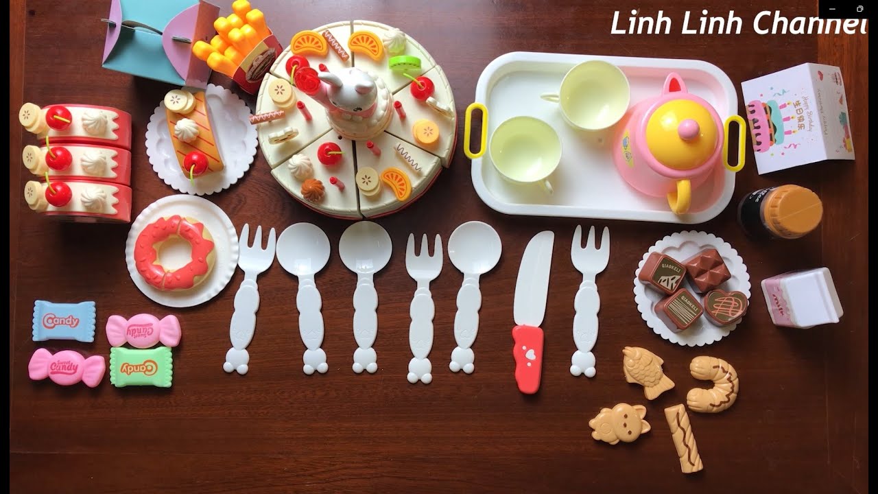 Assemble birthday cake - Toy birthday cake - Cooking toys - YouTube