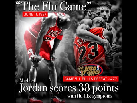 1997 NBA FINALS - Michael Jordan Flu game VS Utah Jazz GAME 5 ...