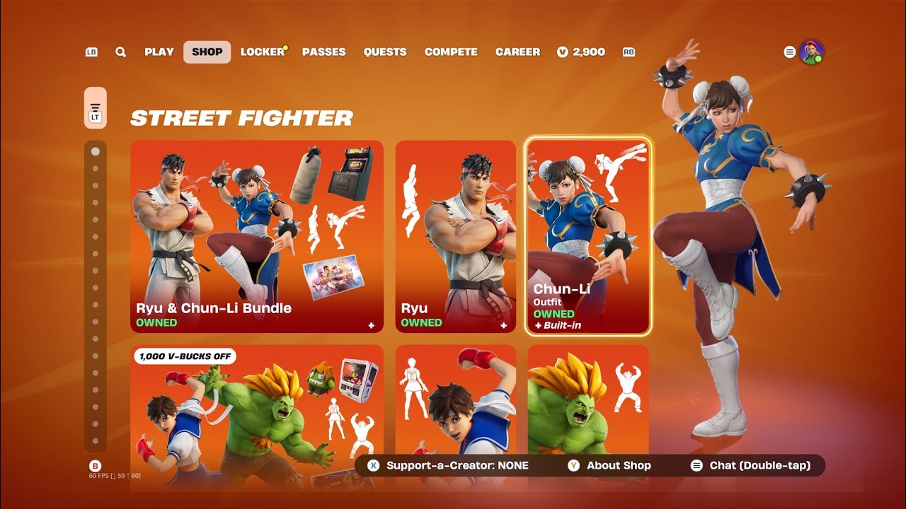 EVERY STREET FIGHTER SKIN IS BACK!!! |Fortnite Item Shop| (June 20 ...