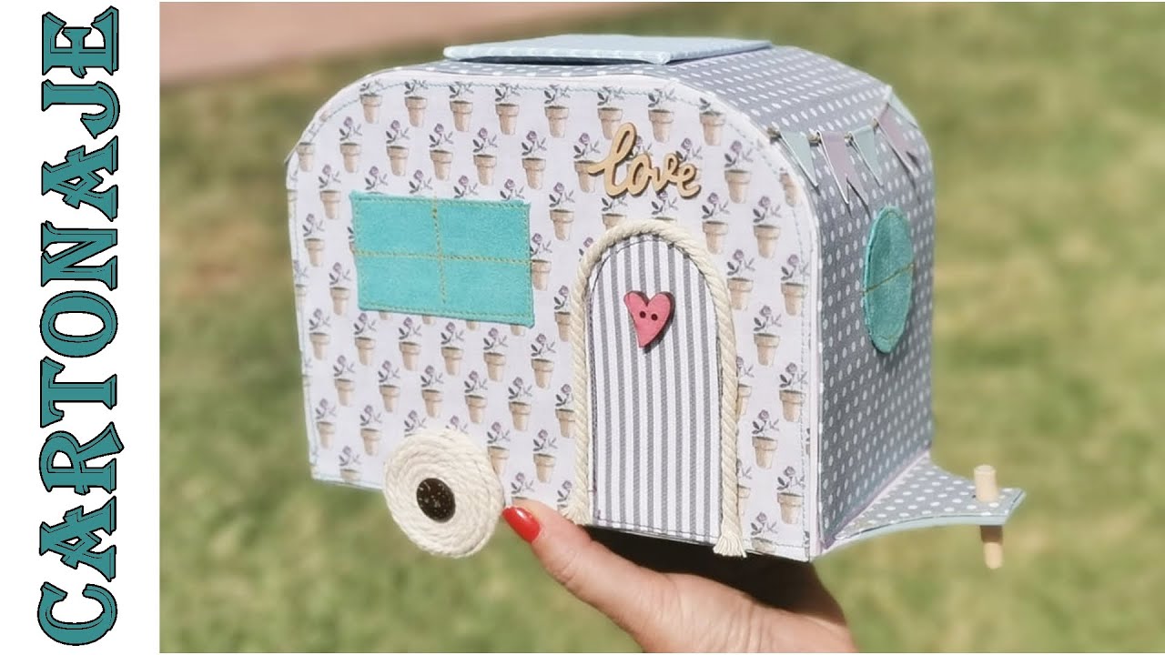 COMO HACER UNA CAJA CARAVANA CON CARTÓN Y TELA DE ESTILO SHABBY CHIC ...