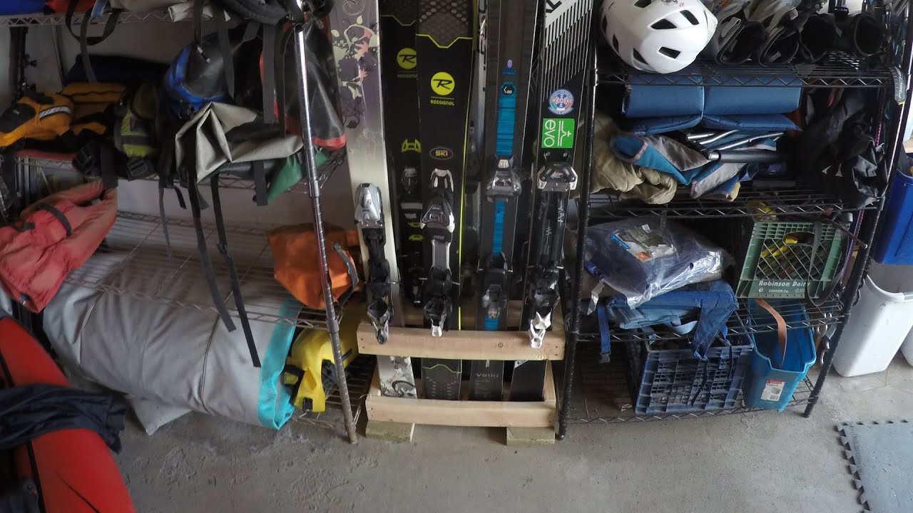 How to build a Freestanding Ski Storage Rack - YouTube