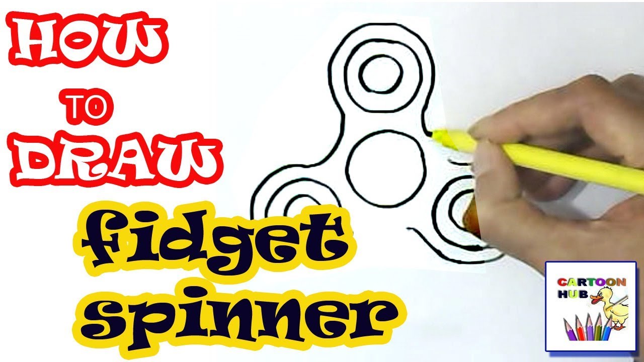 How to draw a fidget spinner in easy steps, step by step for children ...