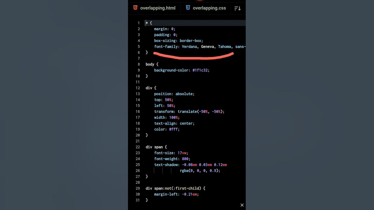 Overlapping Effect using CSS 😎 ️ #shorts #html5 #css - YouTube