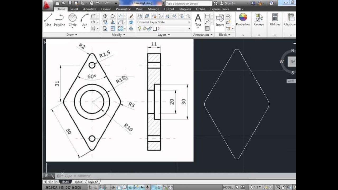 AutoCAD Tutorial 1 - YouTube