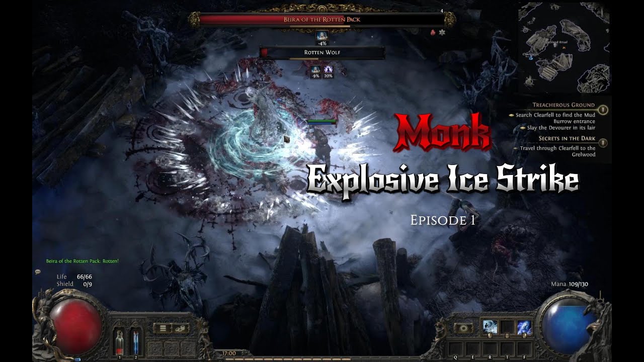 Monk Explosive Ice Strike E1 | No Commentary | Path Of Exile 2 - YouTube
