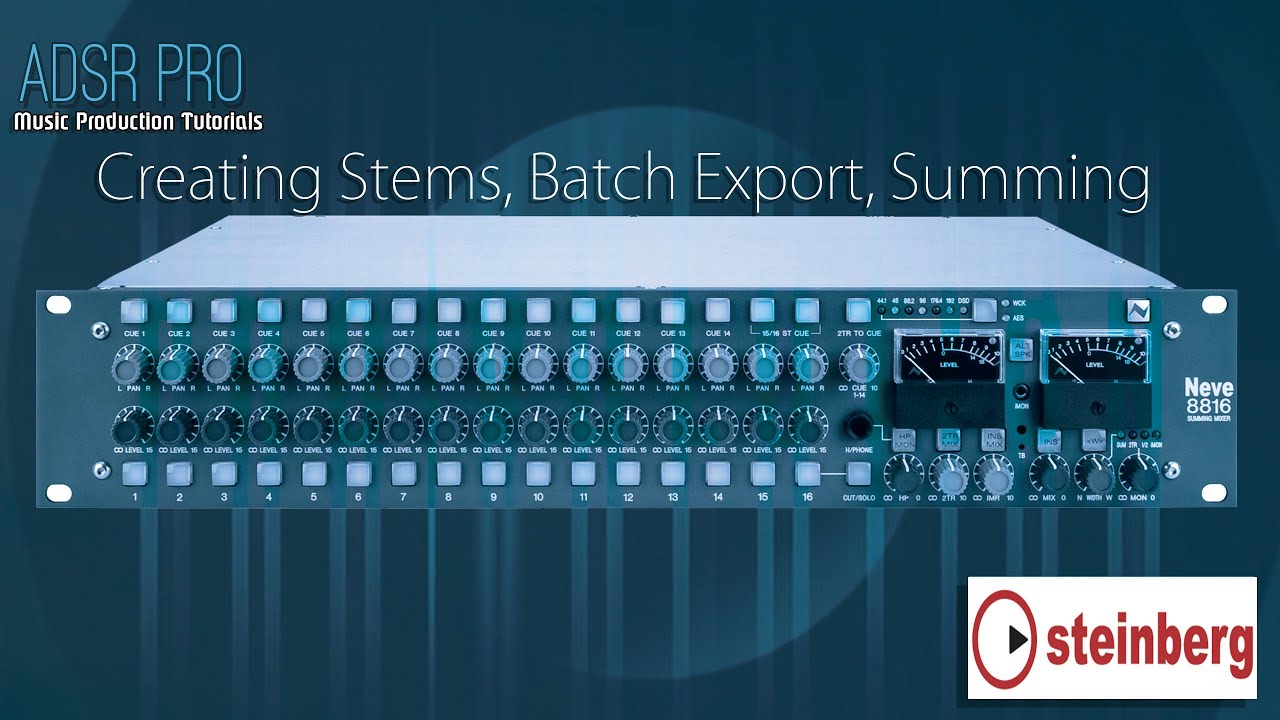 Cubase 8 Creating Stems, Internal Summing, Batch Export & Audio ...