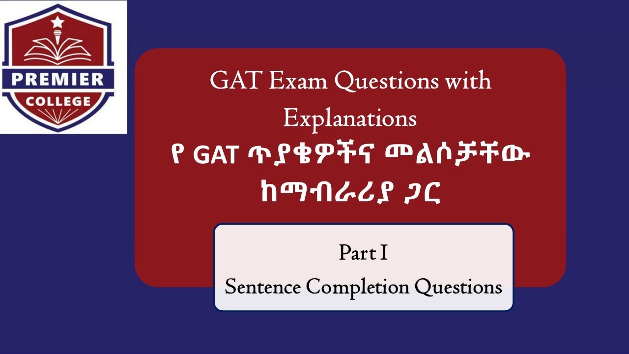 GAT Sentence Completion Practice Questions Part 1 - YouTube