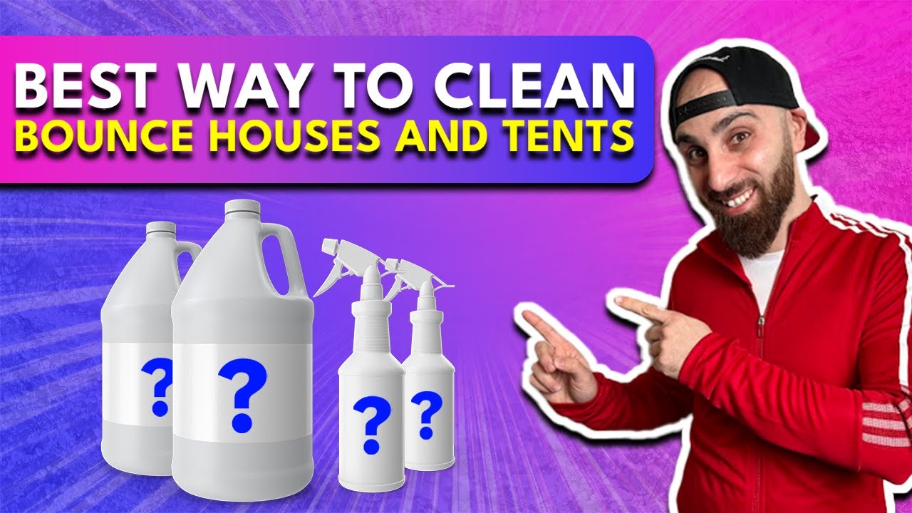How to Clean Party Rental Company Bounce Houses And Tents - YouTube