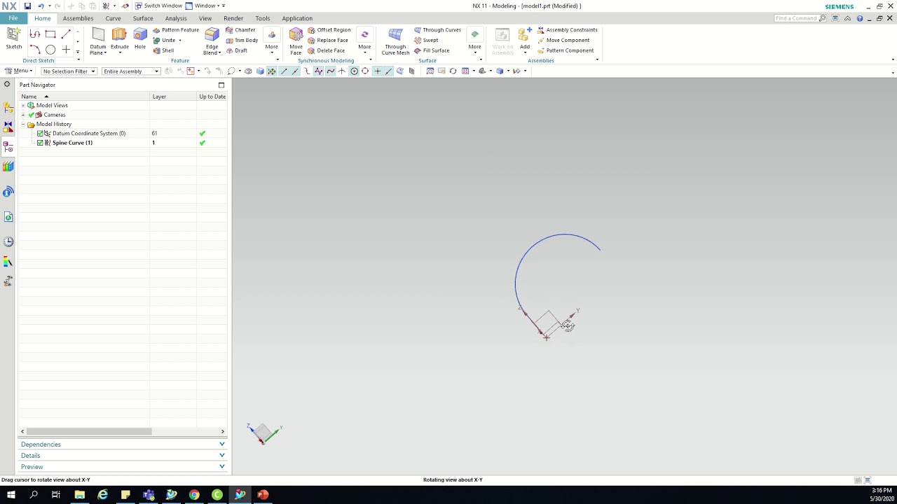 how to create spine curve/ curve with planes in NX - YouTube