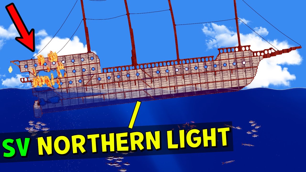 FIRE SANK the SV Northern Light | Floating Sandbox - YouTube
