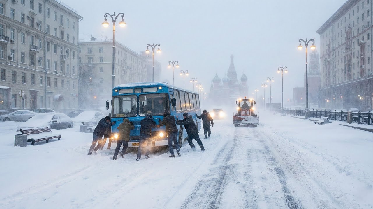 ️🌪️ Moscow Russia Hit by Storm Francis — Monster Blizzard Freezes the ...