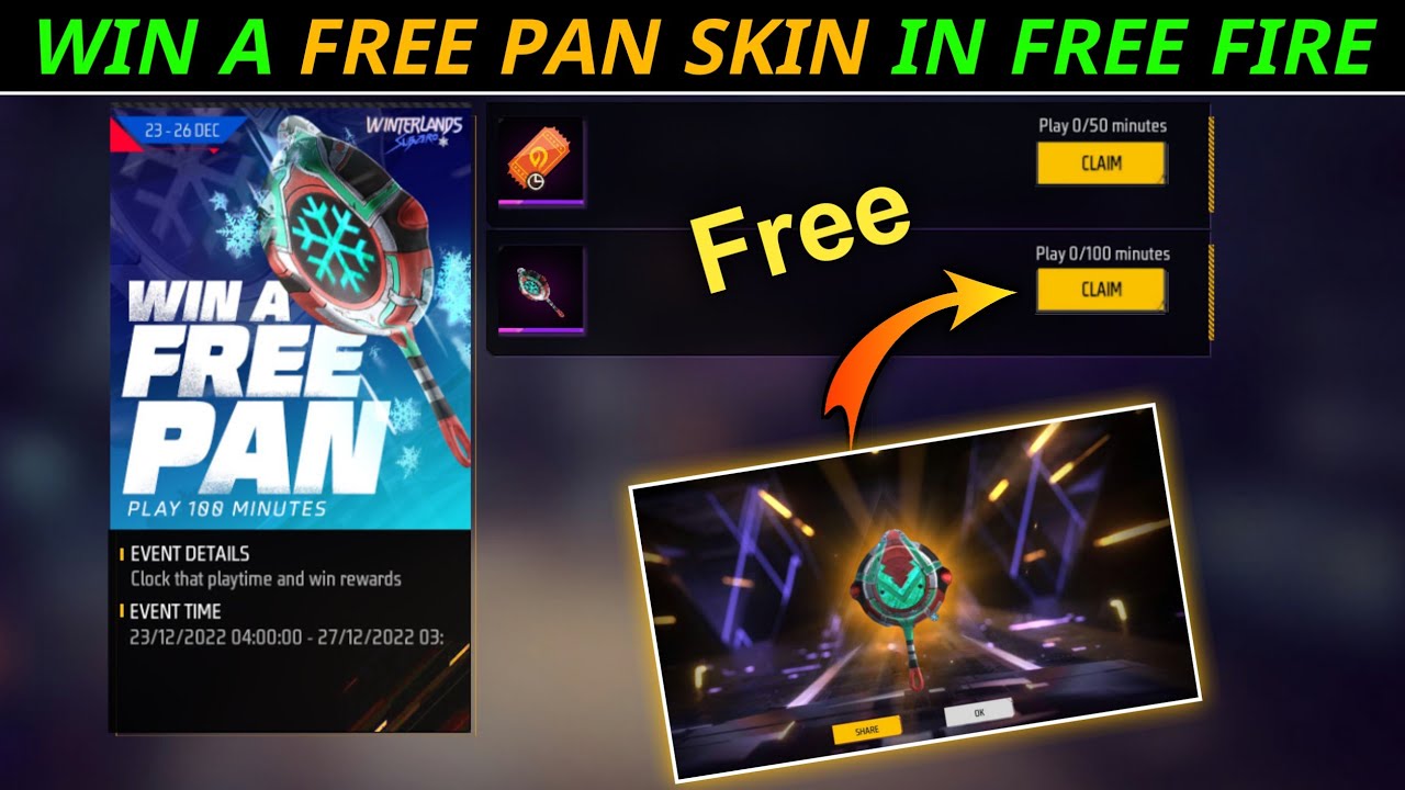 Win A Free Pan Skin In Free Fire 😍 Free Fire New Event | Play & Win A ...