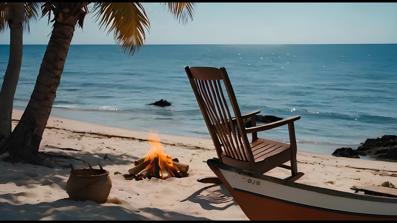 Silent Island Camping, Campfire, and Wave Show Nature Wonder 4K ...