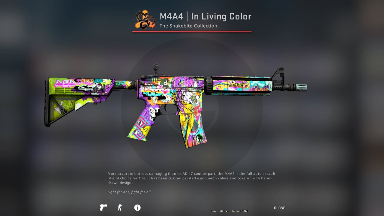 CS GO | M4A4 | In Living Color | In Game View - YouTube