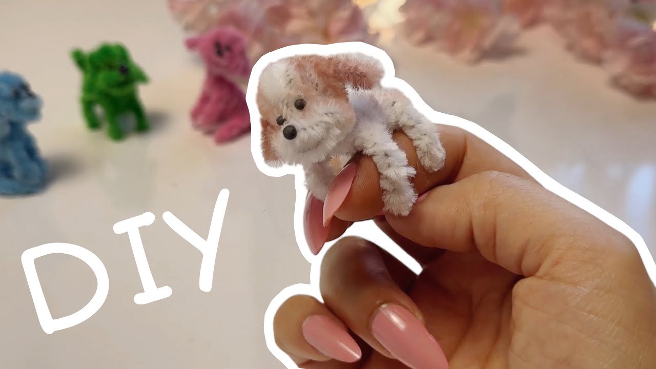 How to make cute dog with pipe cleaner - YouTube