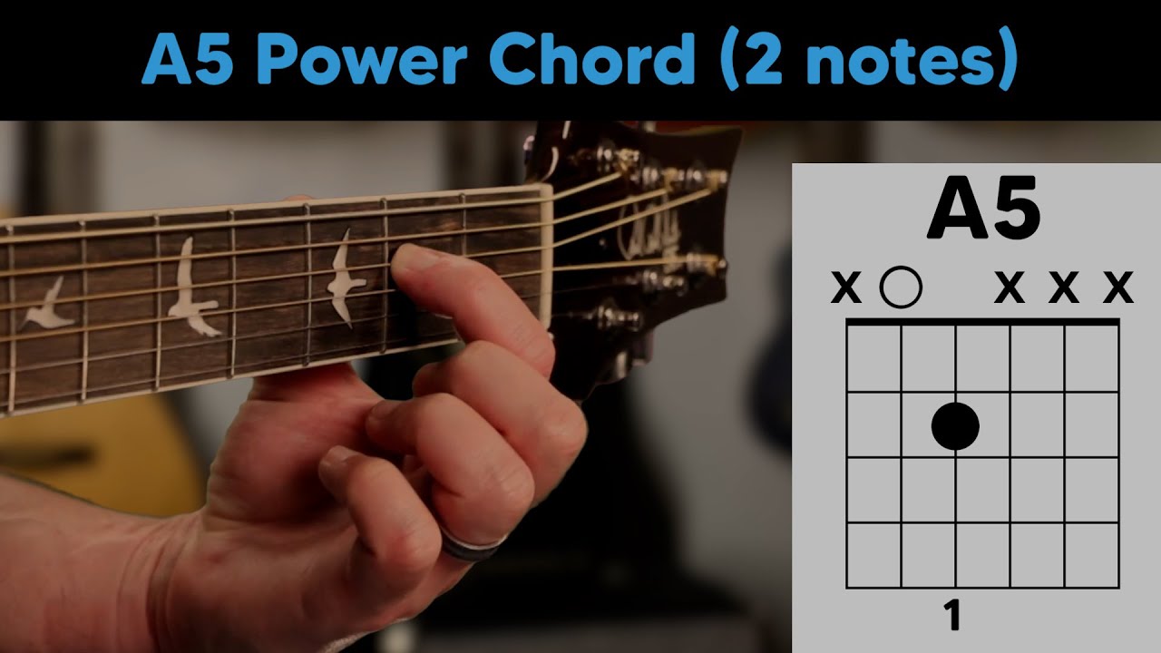 Beginner Acoustic Guitar: A5 Power Chord (2 notes) - YouTube