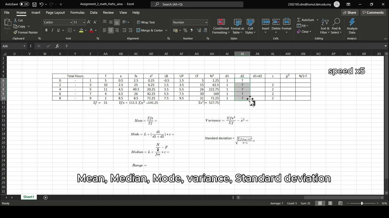 Complete Statistical Analysis for Grouped Data Using Excel - YouTube