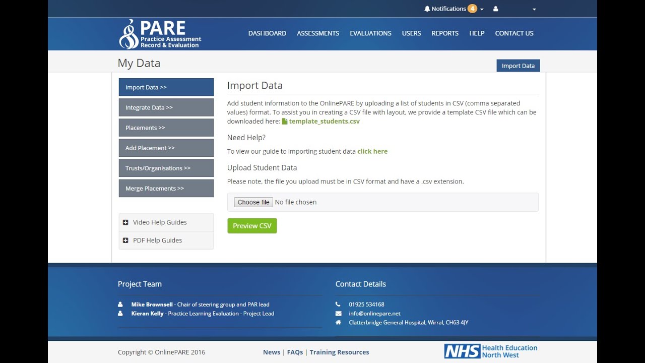 Online PARE Student Data Upload Function - YouTube
