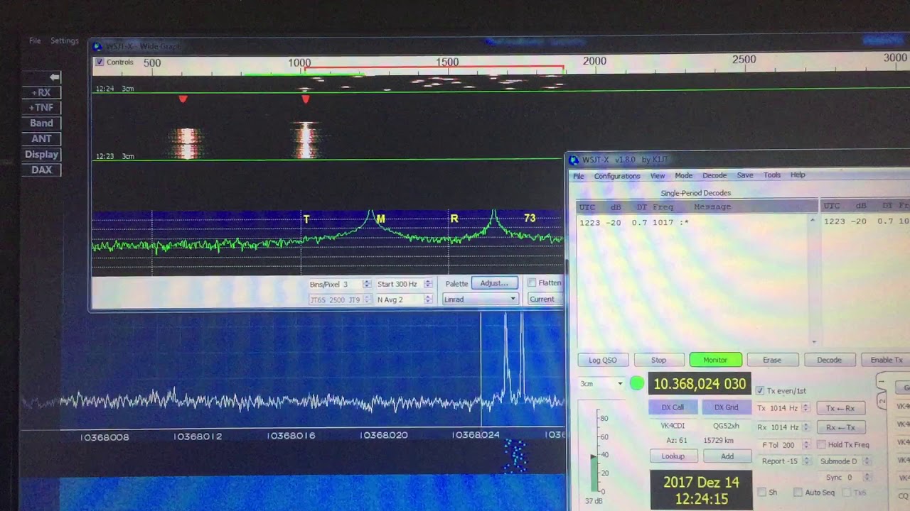 How to tune the DL0SHF 10GHz EME beacon in WSJT / QRA64D - YouTube