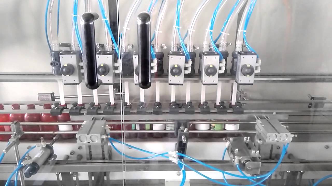 100-5000 ml automatic Gravity Anticorrosive Filling machine line - YouTube