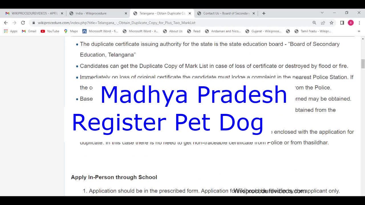 Madhya Pradesh - Register Pet Dog (Online) - YouTube