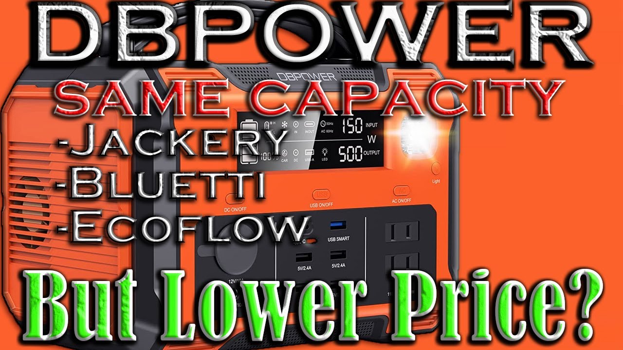 DBPOWER Portable Power Station 500W Solar Generator 505Wh Lithium ...
