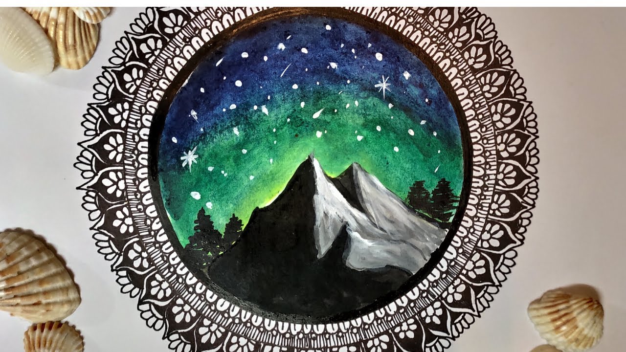 Easy painting |landscape|Mandala Art| Step by Step for beginners - YouTube