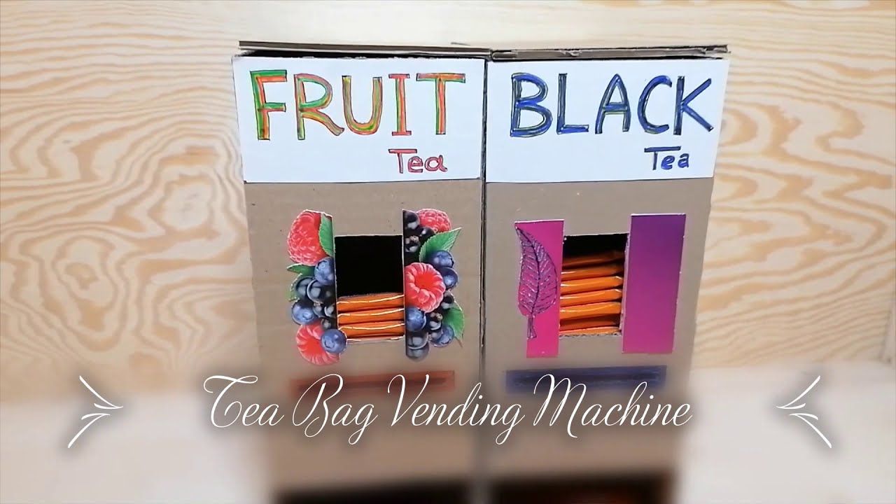 Vending machine diy - Tea bag cardboard vending machine! Tea bag ...