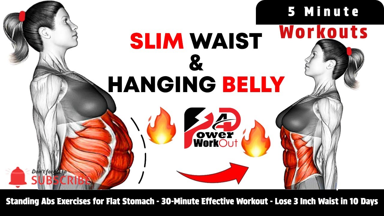 🔥Standing Abs Exercises for Flat Stomach👙30-Minute Effective Workout 🔥 ...