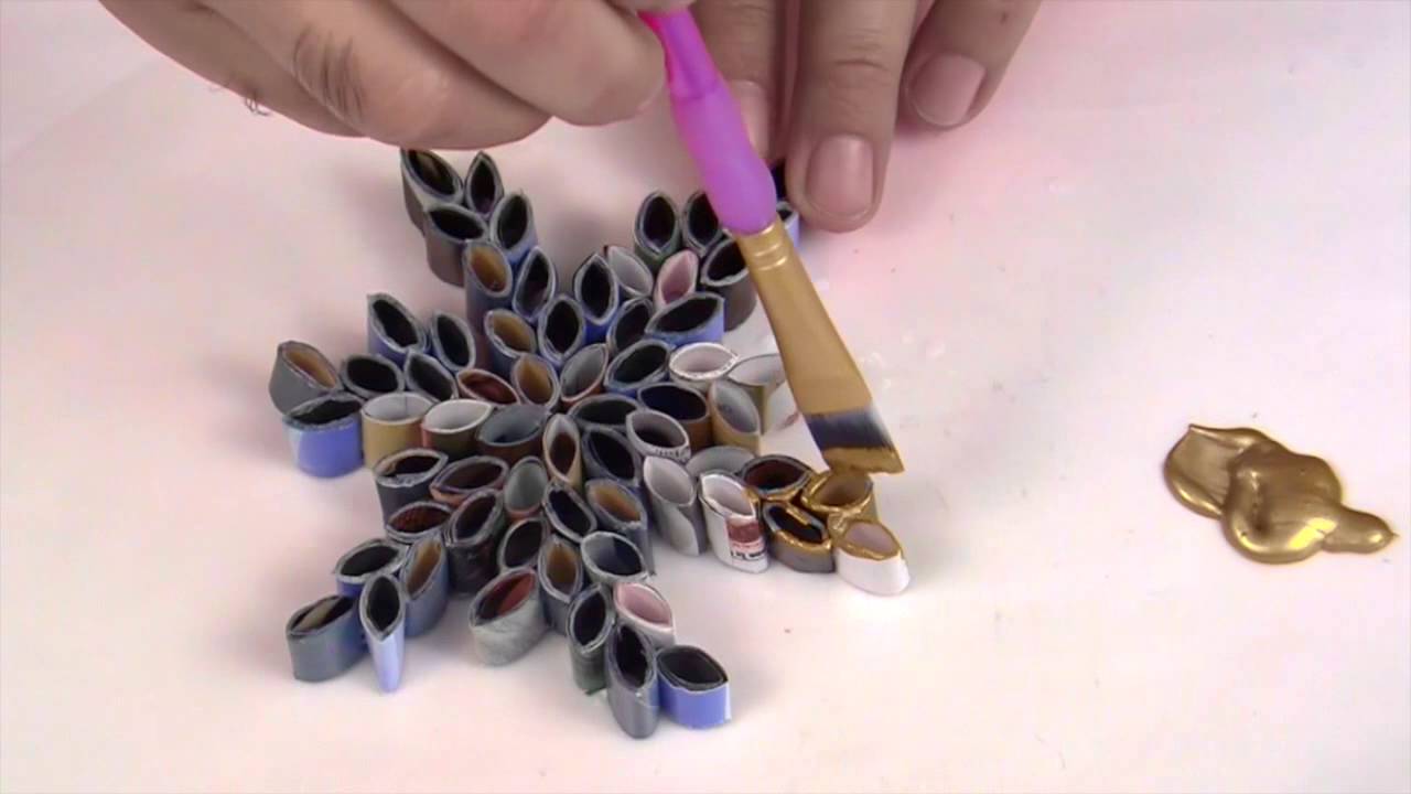 How to: Recycled Magazine Snowflake Ornaments - YouTube