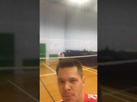 Naked girls play badminton