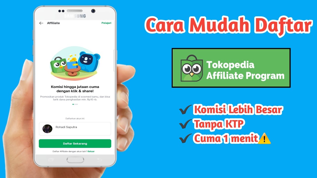 Cara daftar Tokopedia Affiliate terbaru ( cara daftar tokopedia ...