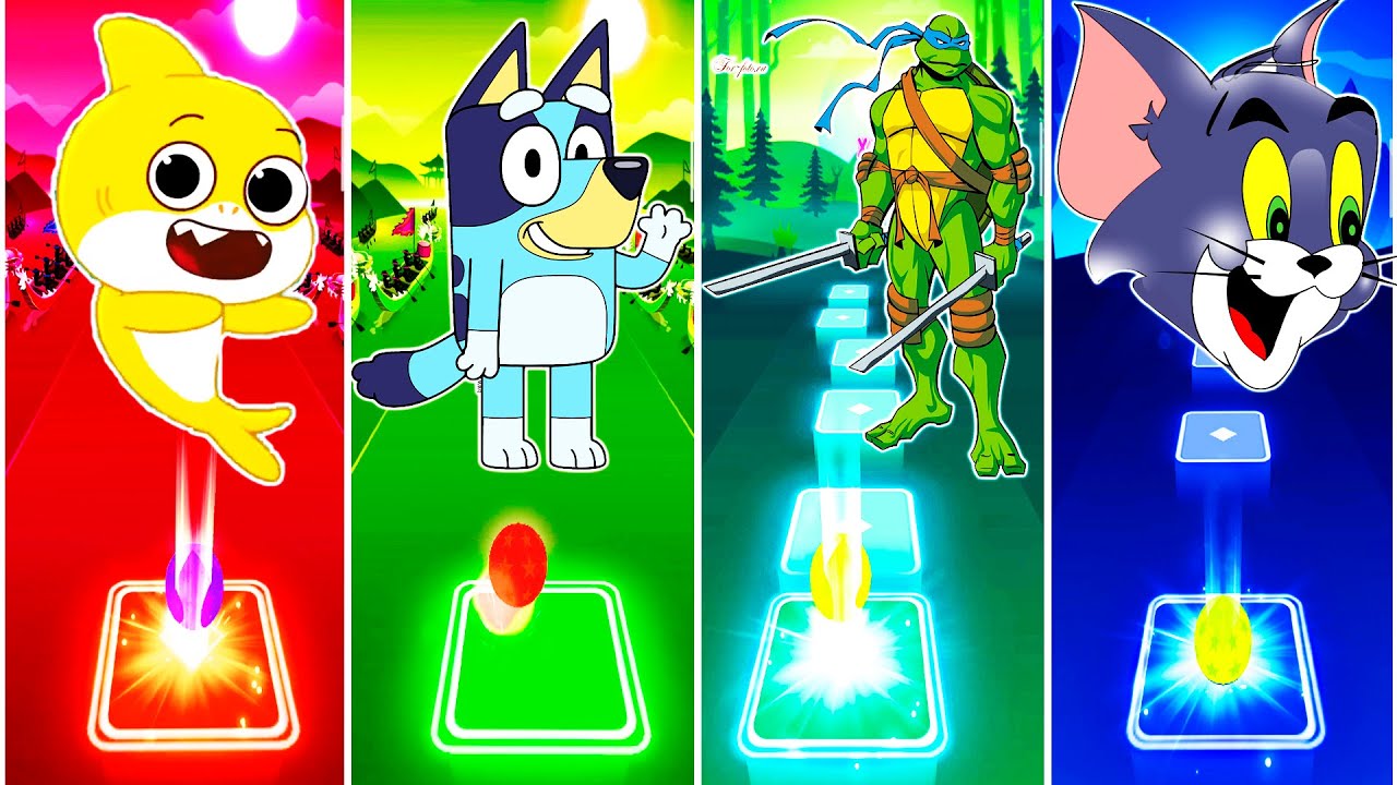 Baby Shark Vs Bluey Bingo Vs Ninja Turtles Vs Talking Tom ! 🎶 Who Is ...