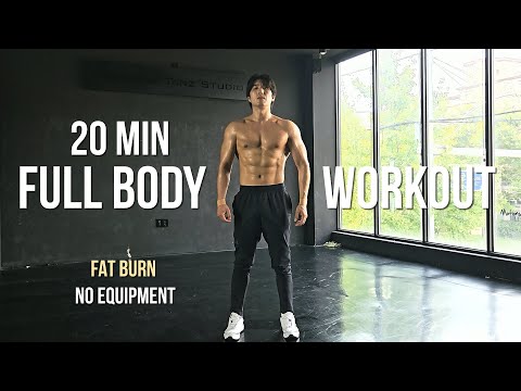 20 MIN FULL BODY WORKOUT AT HOME (Fat Burn & No Equipment) 전신 맨몸 운동 홈트 20분 (체중감량 & 장비없음)