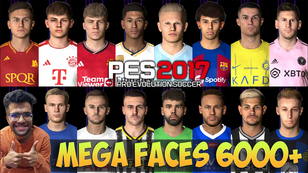 PES 2017 NEW MEGA FACES UPDATE 6000+ - YouTube