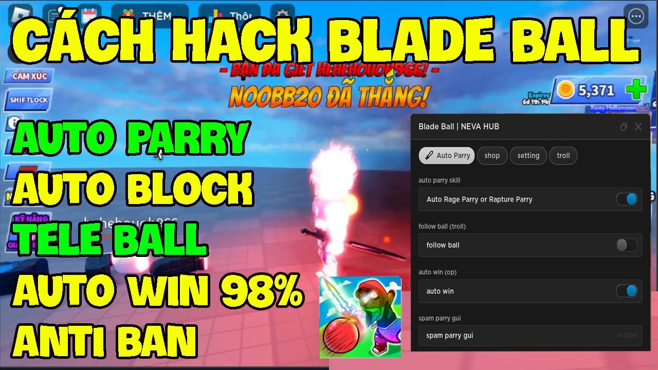 Cách Hack Blade Ball Trên Điện Thoại Menu Vip No Key Auto Chém Bóng ...