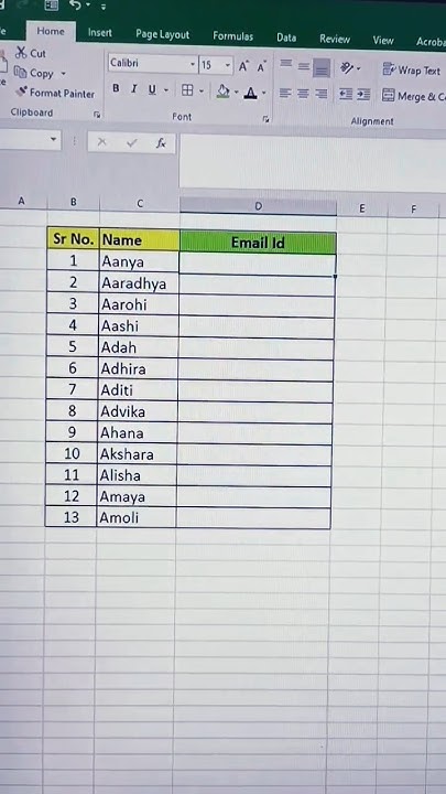 Email ID Create By Use Substitute Formula In Excel #shorts #excel #formula #exceltips # ...