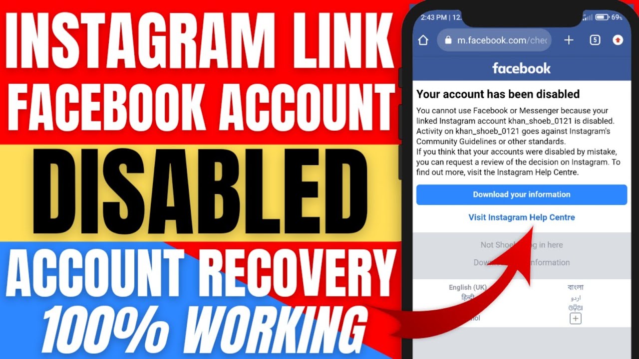 How to Recover Instagram Linked Disable Facebook Account 2022 ...