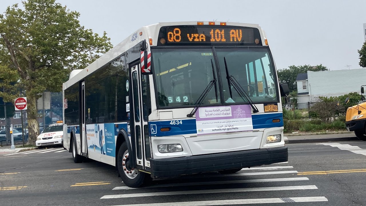 ᴴᴰ MTA Bus: 2010 Orion VII NG Hybrid #4634 on the Q8 Bus turning onto ...