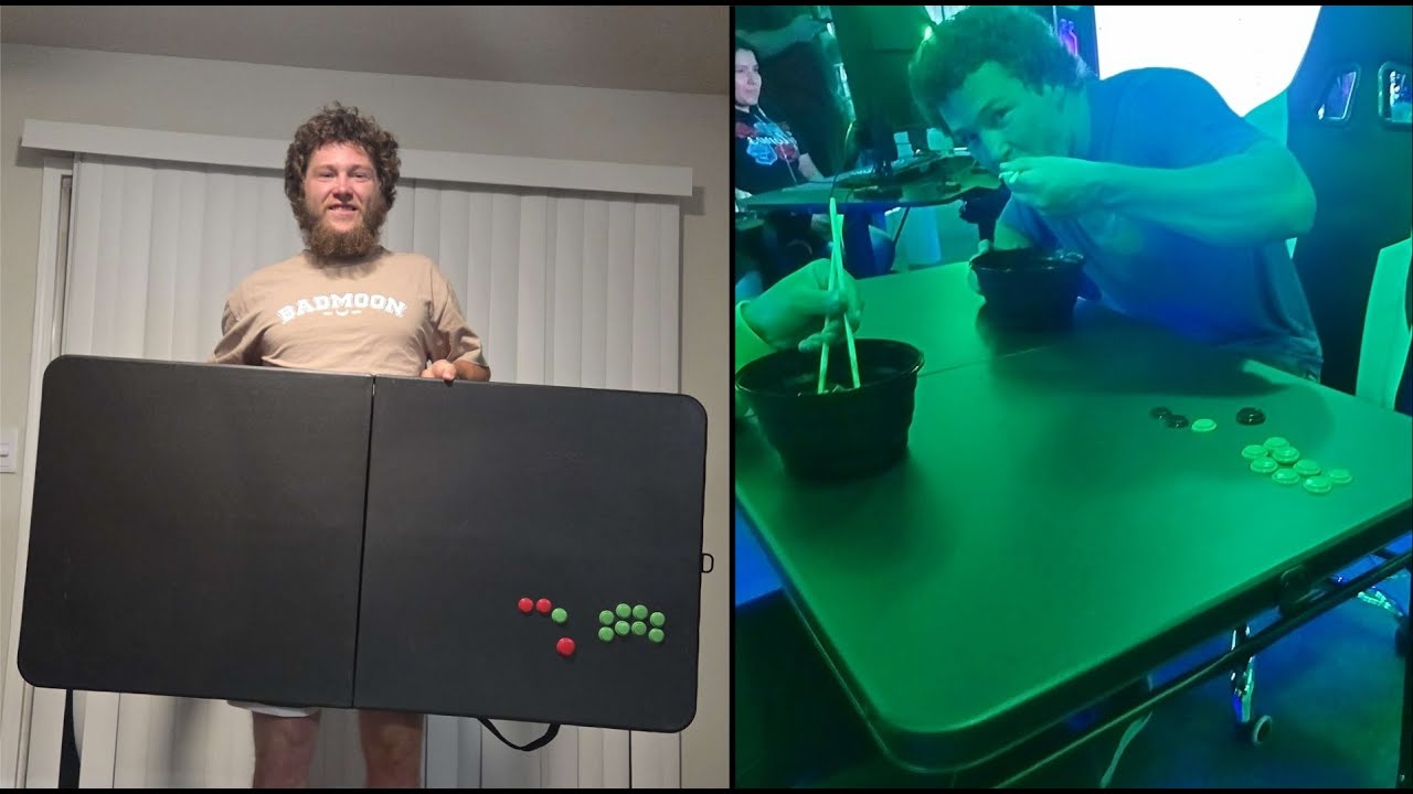 We Turned A Folding Table Into a Fighting Game Controller - YouTube