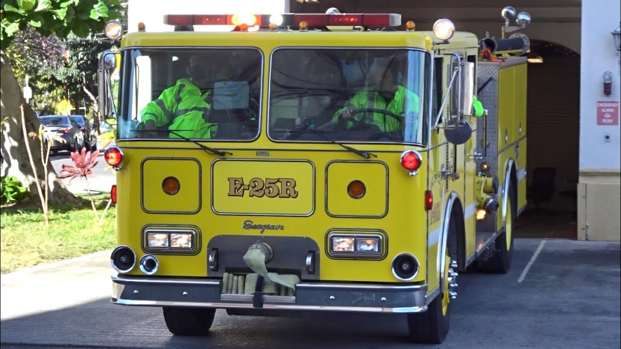 1993 Seagrave Honolulu Fire Dept Reserve Engine 3 Responding Youtube