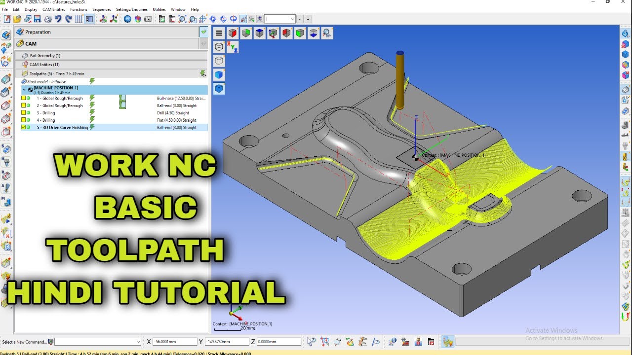 Work Nc Basic Hindi Tutorial For Beginners Solidworks Cadcam Worknc Vmc Youtube