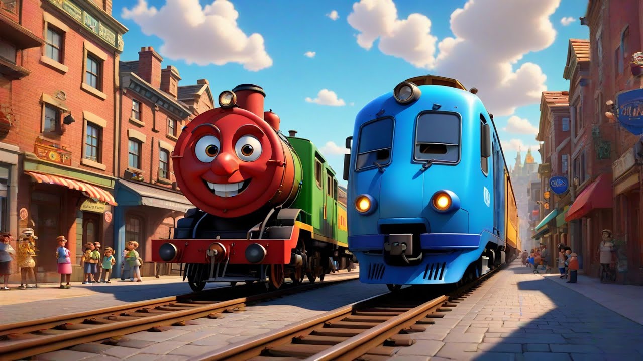 Two Toy Trains Chug and Puff | Fun Train Song for Kids | Nursery Rhymes ...