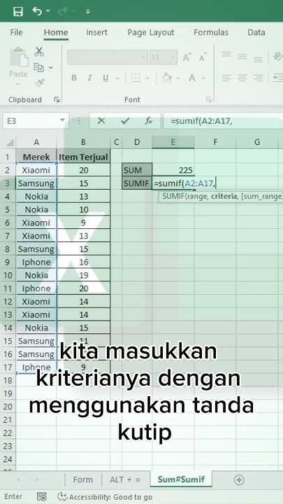 Excel | Penggunaan Rumus SUM dan SUM IF - YouTube